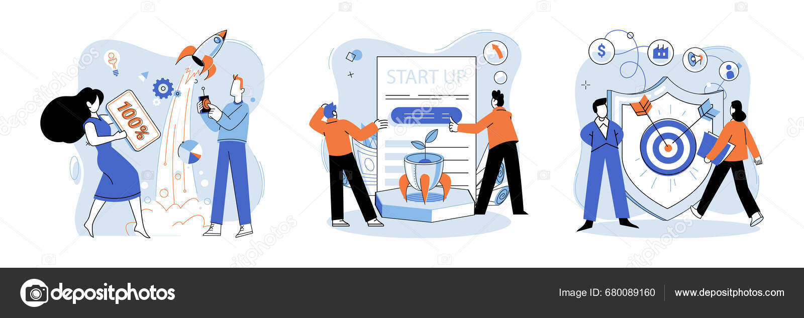 Successful Project Launch Vector Illustration Project Launch Management ...