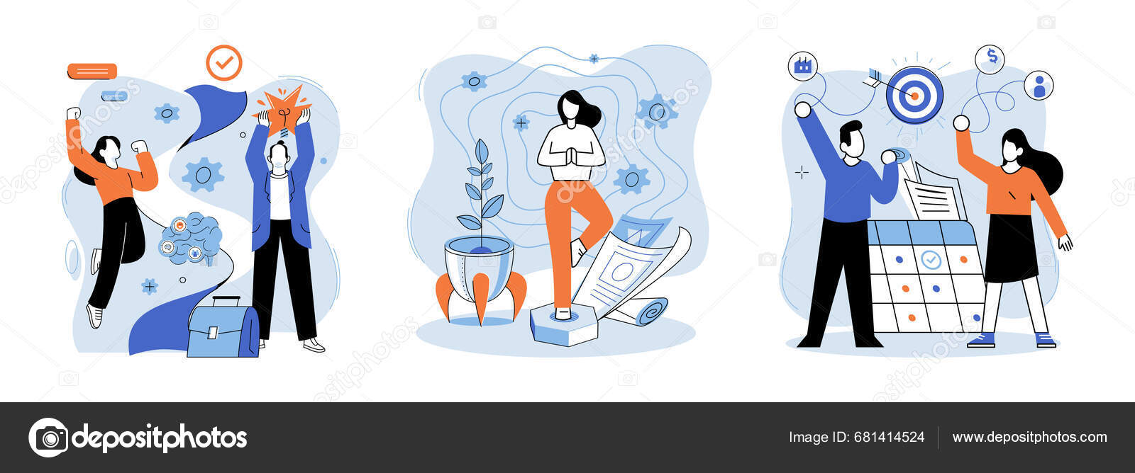 Successful Project Launch Vector Illustration Development Project Idea ...