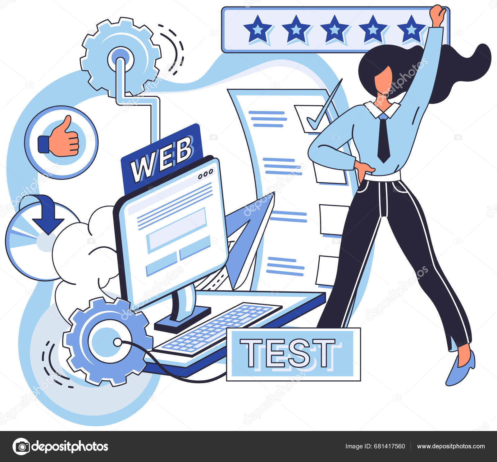 Application Testing Metaphor Vector Illustration Software Testing Debugging Process Enhances