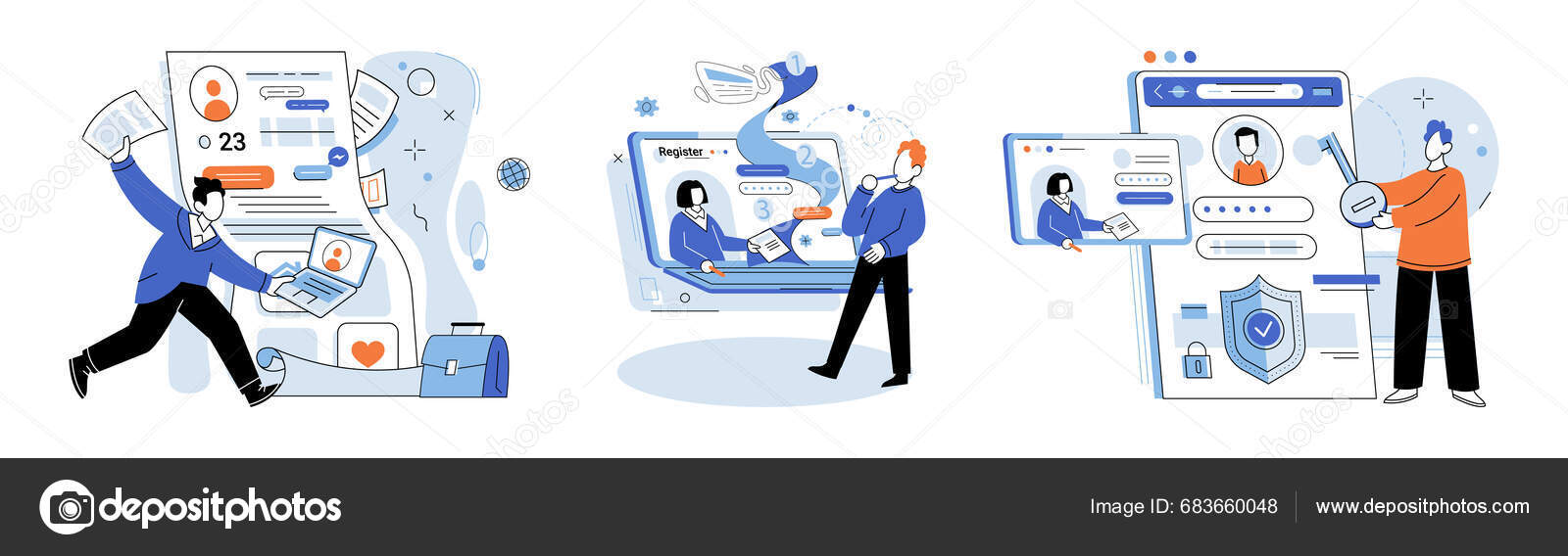 Account Login Vector Illustration Login Interface Should Provide ...