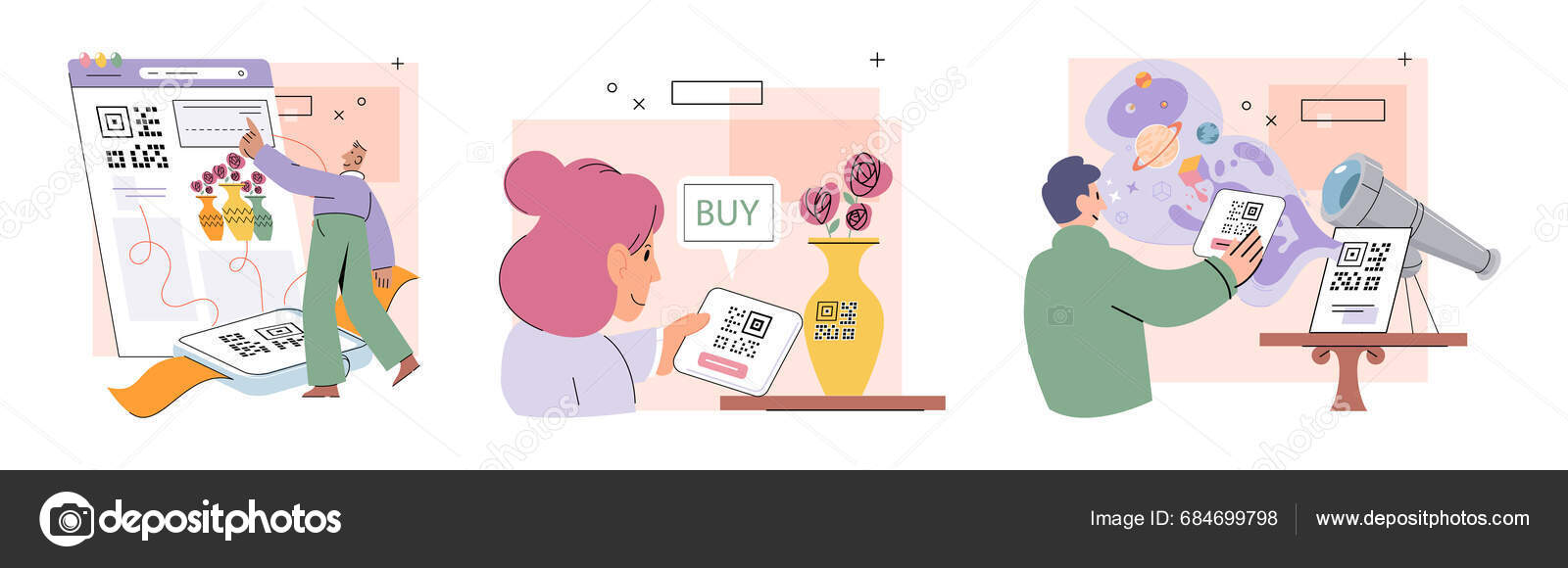 Cashless Payment Vector Illustration Contactless Payment Systems Widely ...