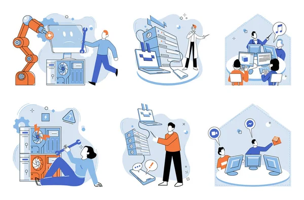 Smart Industry Vector Illustration Industrial Revolution Unveils Its ...