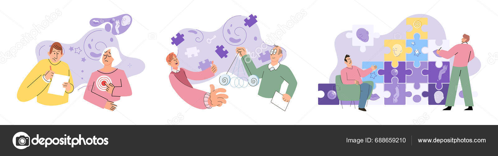 Hypnosis Vector Illustration Therapeutic Use Hypnosis Provides ...