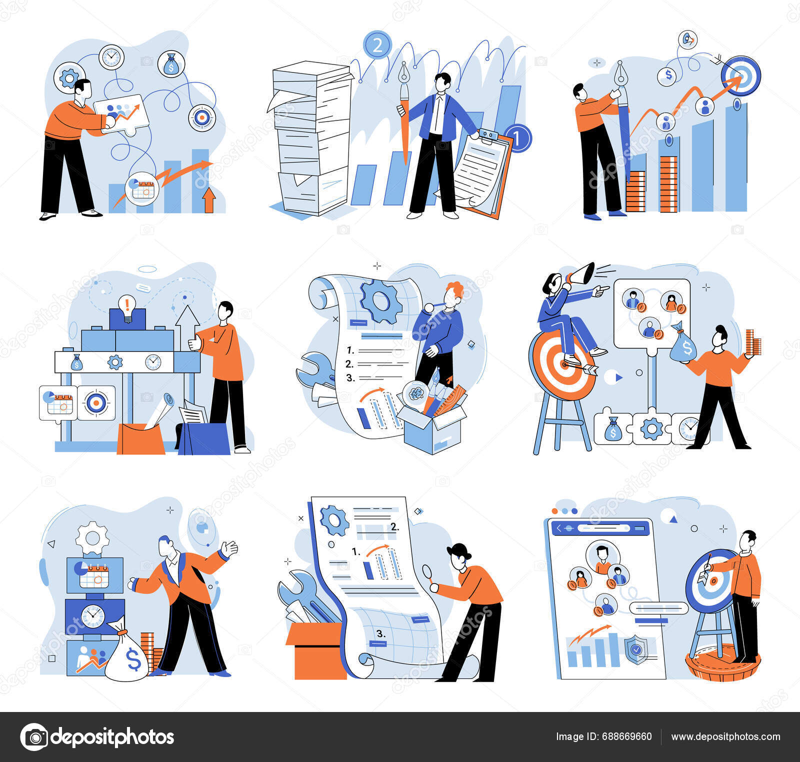 Business Development Vector Illustration Effective Management Motivates ...