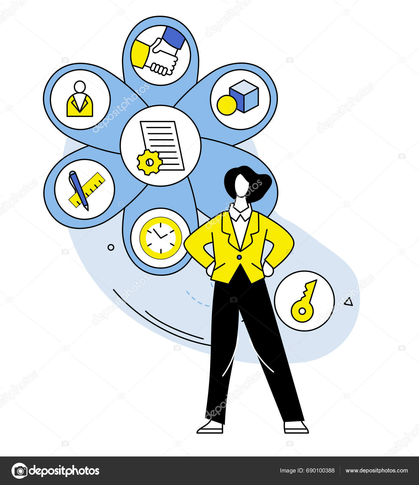 Business Routine Vector Illustration Creative Thinking Essential ...