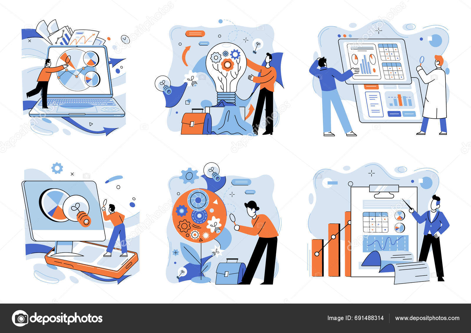 Digital Transformation Vector Illustration Process Transformation ...