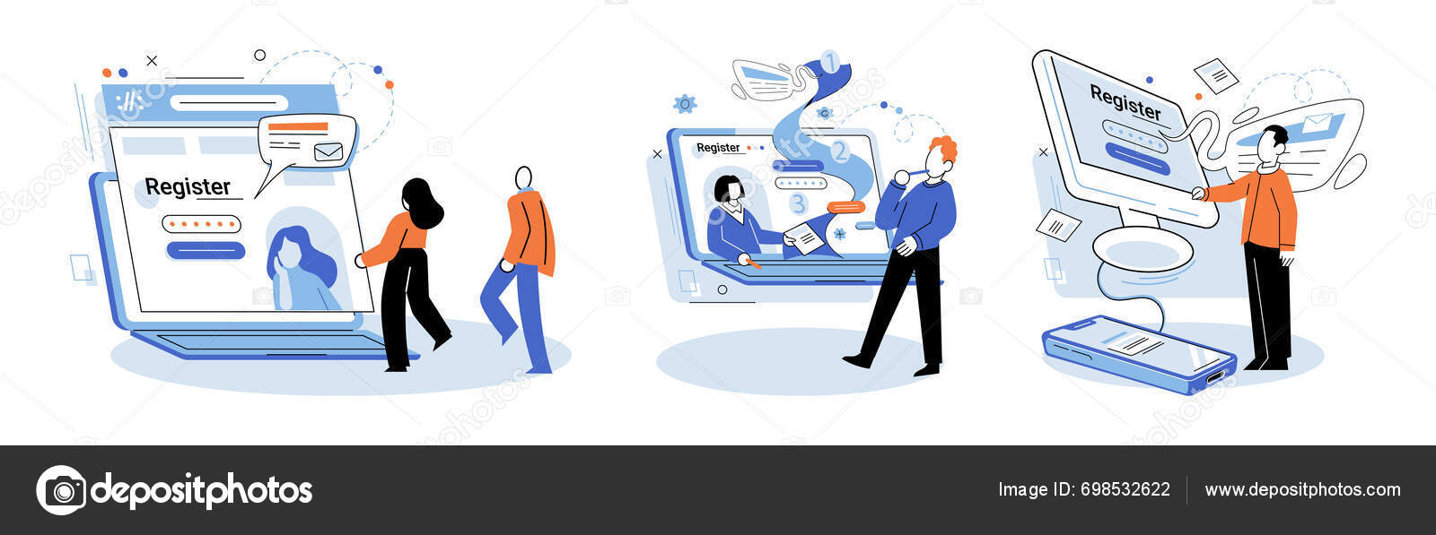 Registro Línea Ilustración Vectorial Los Datos Recopilados Durante ...