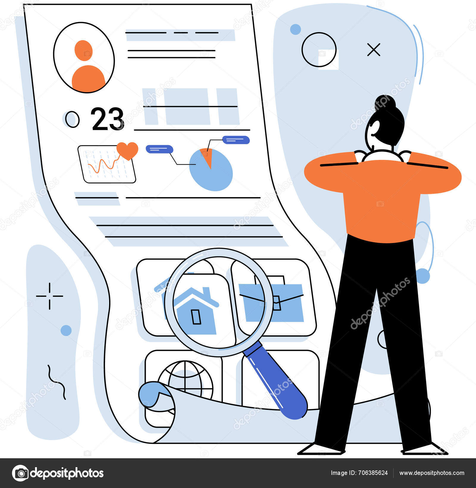 Personal Profile Vector Illustration Data Collected Personal Profiles ...
