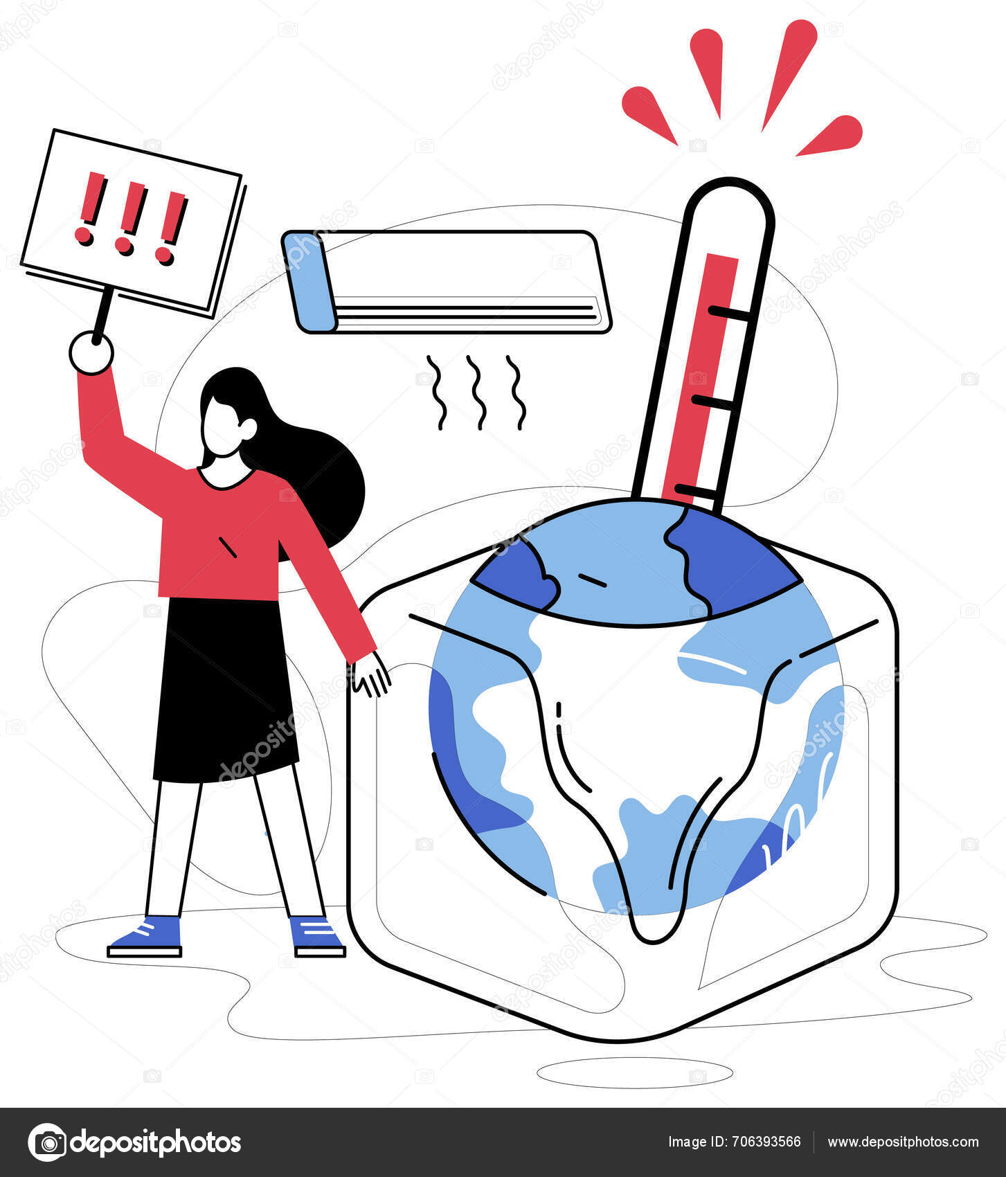 Hot Climate Vector Illustration Ecosystems Worldwide Face Challenge ...