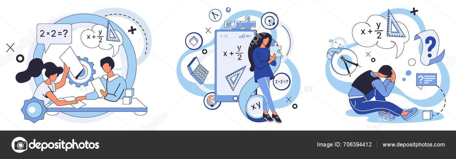 Mathematics Vector Illustration Learning Mathematics Continuous ...