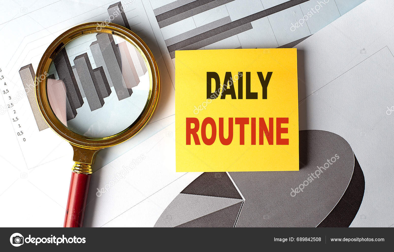 Daily Routine Text Sticky Chart — Stock Photo © Irina_drozd #689842508