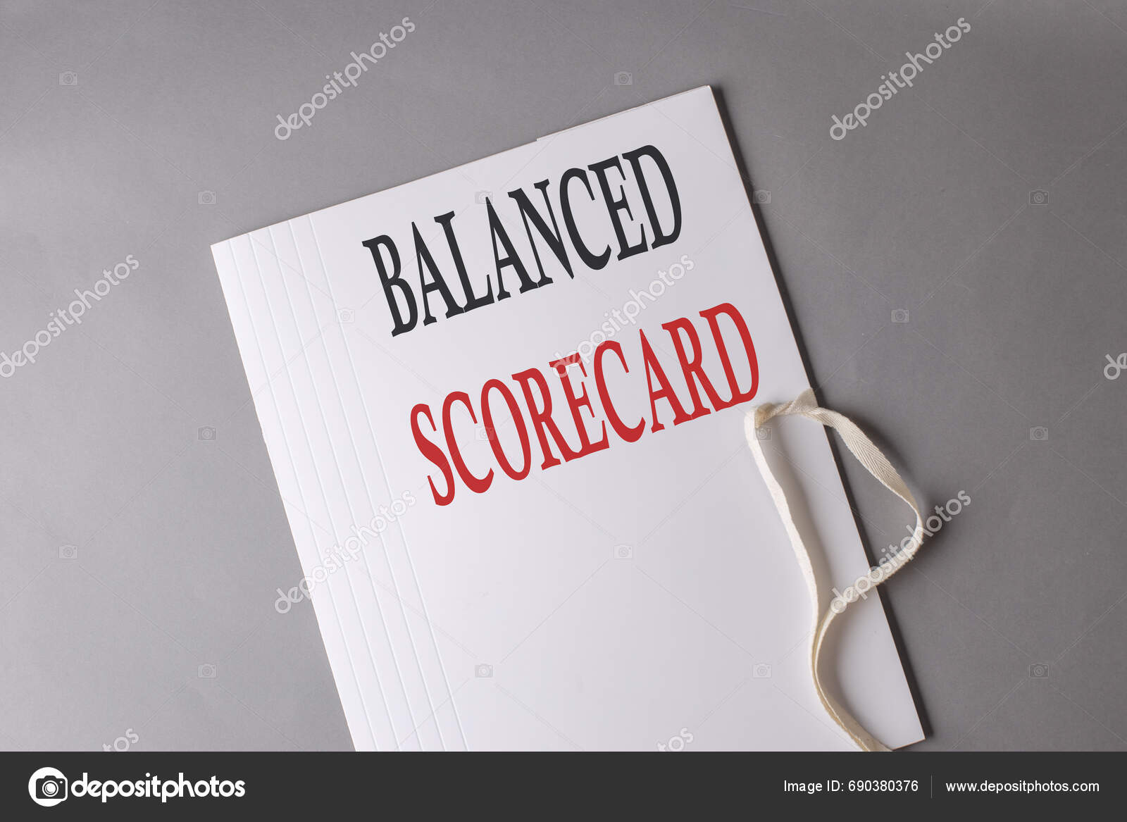Balanced Scorecard Text White Folder Grey Background Stock Photo by ...