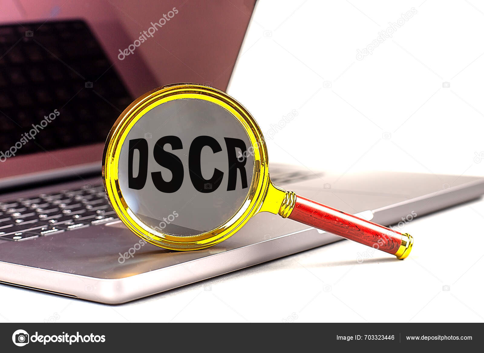 Word Dscr Debt Service Coverage Ratio Magnifier Laptop Business Concept ...