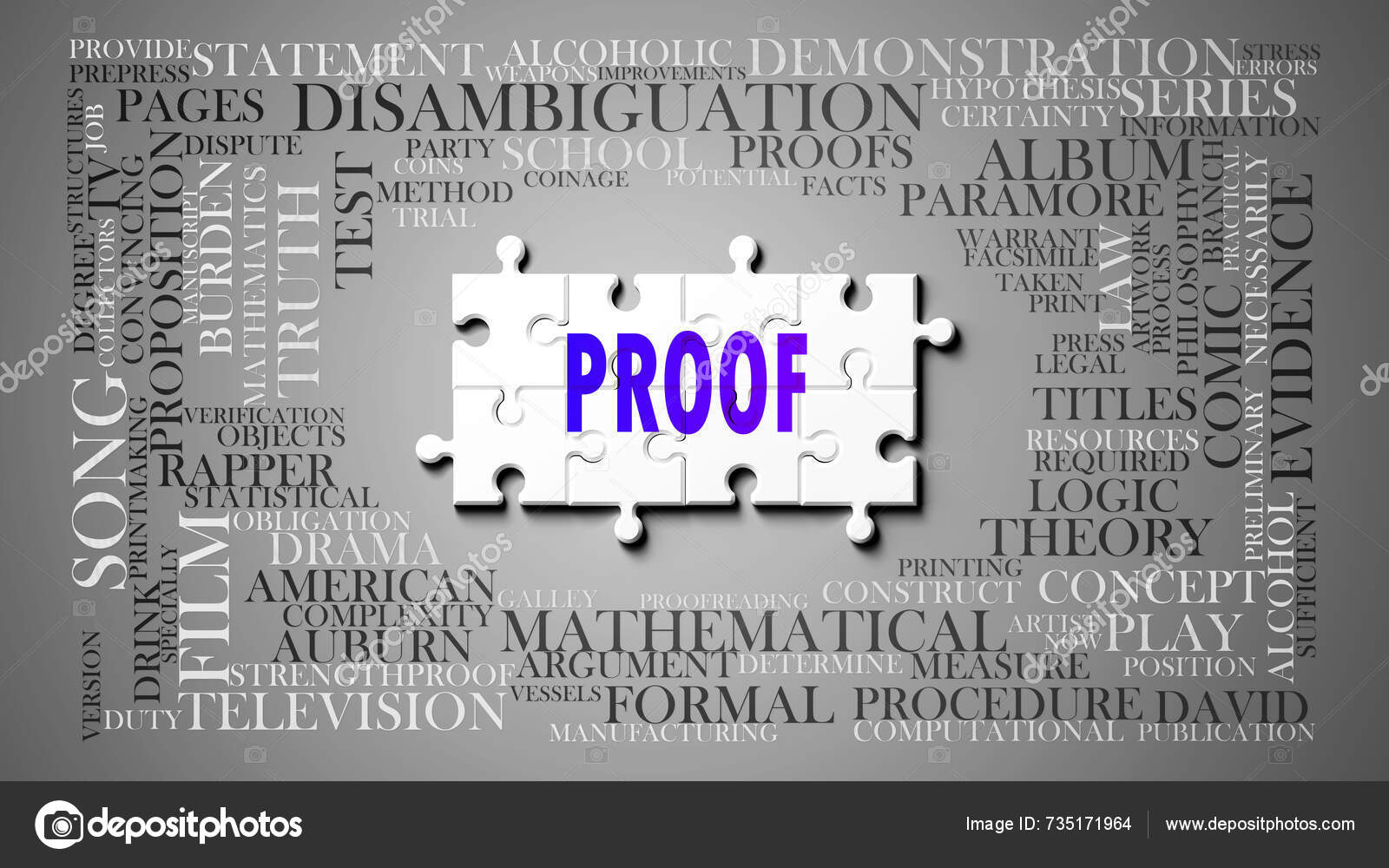 Proof Complex Subject Related Important Topics Pictured Puzzle Word Cloud — Stock Photo ...