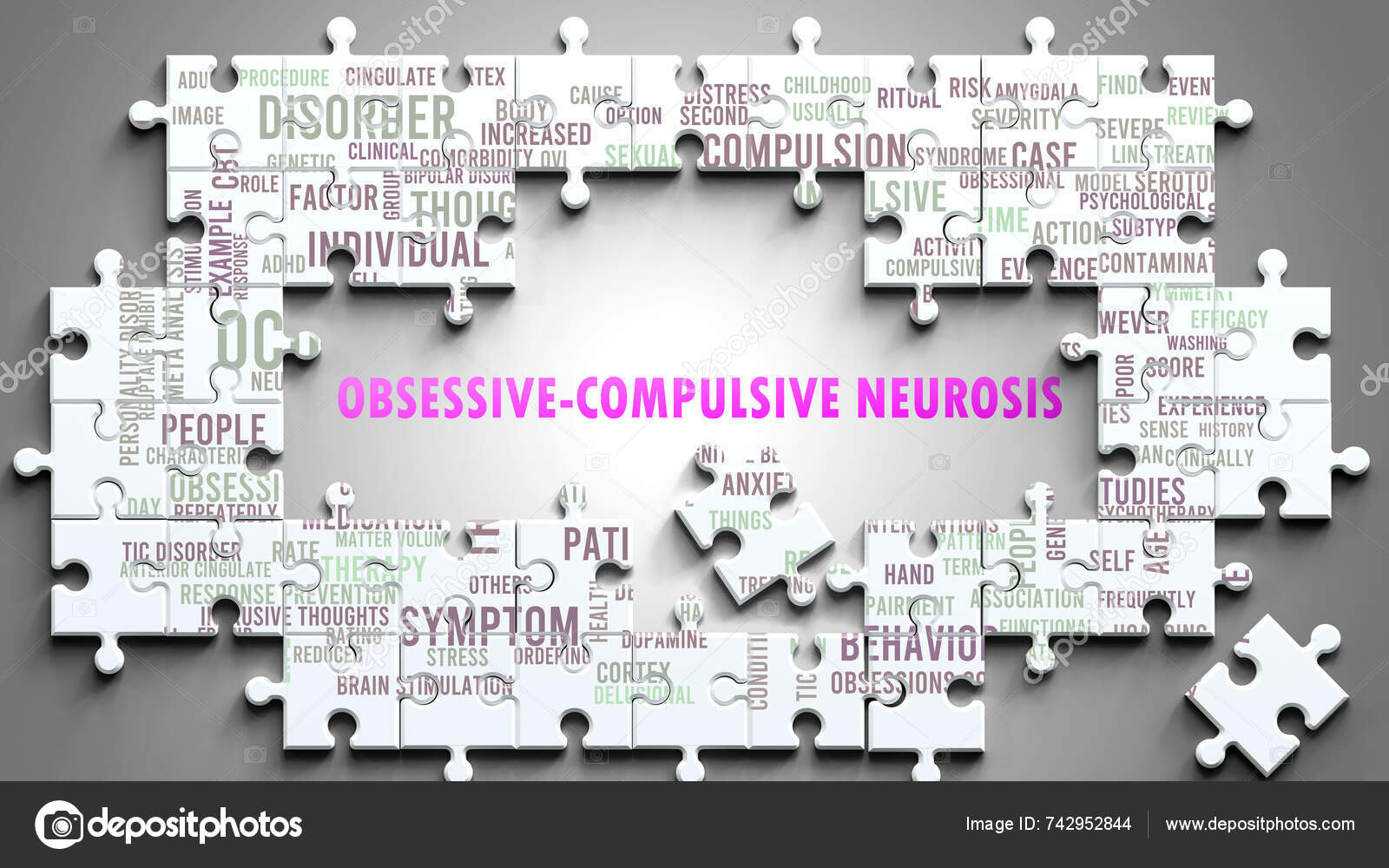 Obsessive Compulsive Neurosis Complex Subject Related Many Concepts Pictured Puzzle — Stock ...