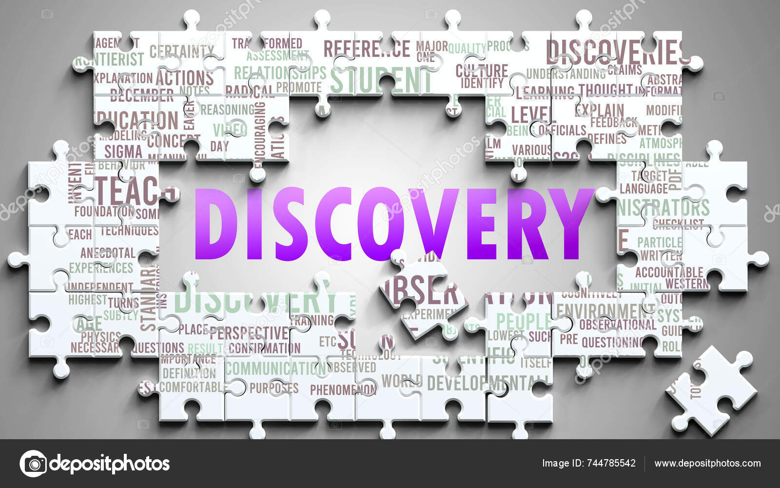 Discovery Complex Subject Related Important Topics Pictured Puzzle Word Cloud — Stock Photo ...