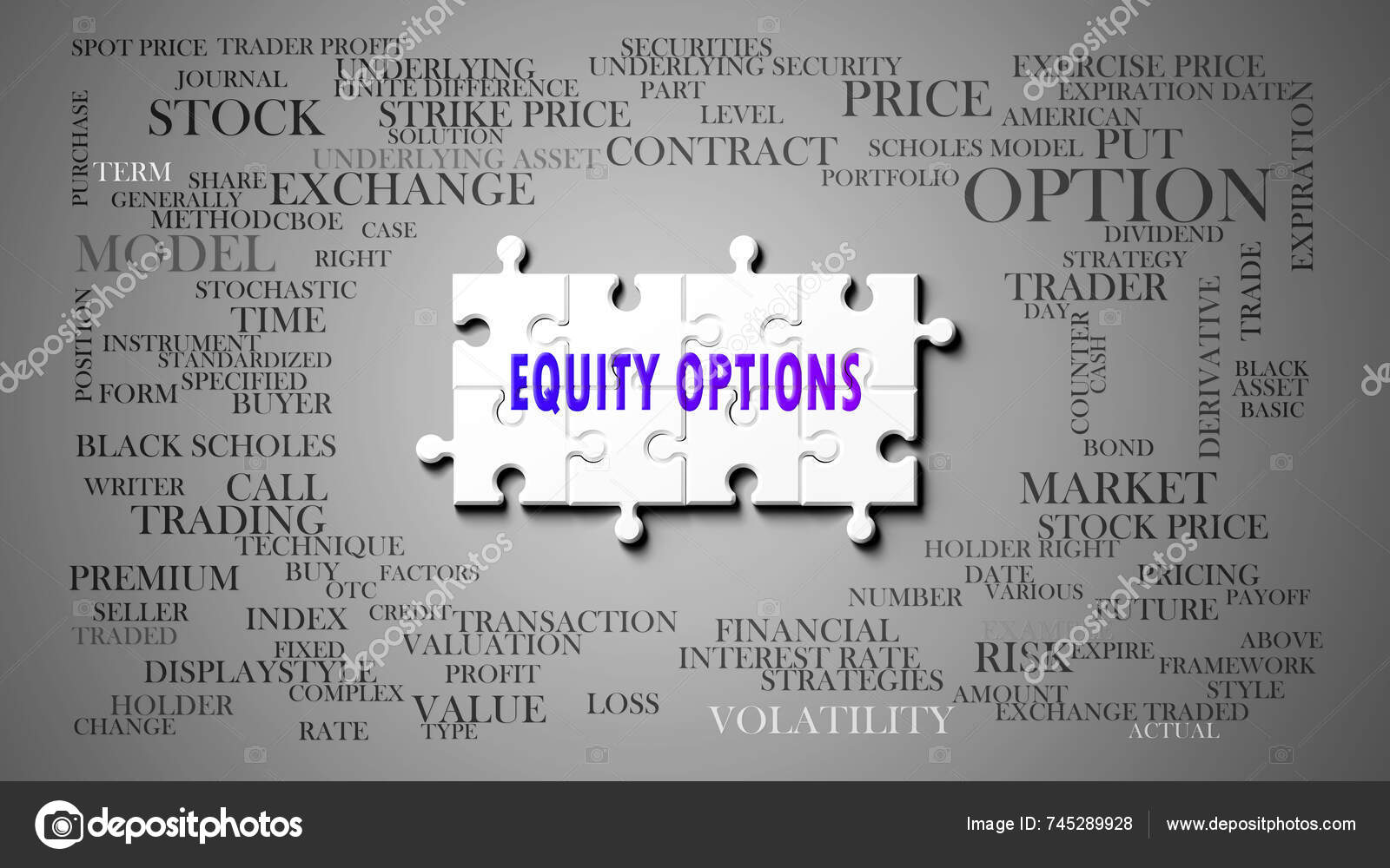 Equity Options Complex Subject Related Important Topics Pictured Puzzle Word — Stock Photo ...