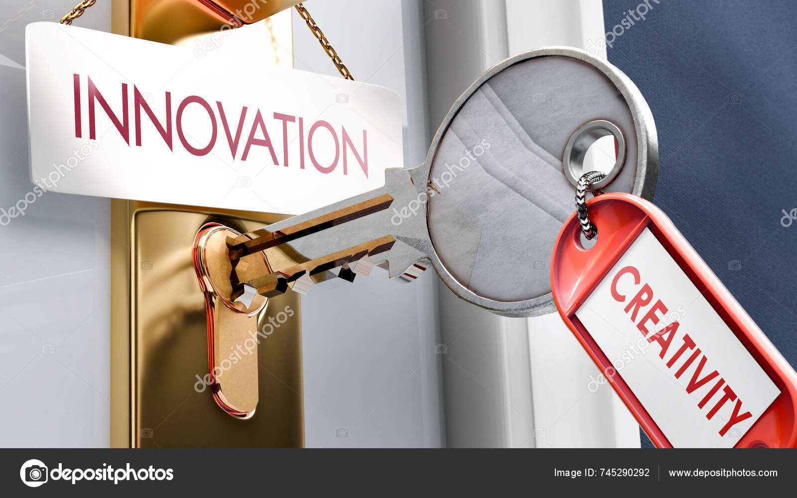 Creativity Leads Innovation It's Key Unlock Innovation Door Key ...