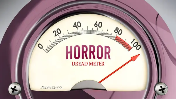 Terror y medidor de miedo que está alcanzando una escala completa ...
