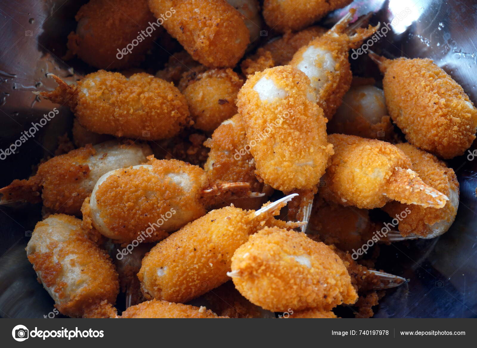 Deep Fried Surimi Fried Crab Claws Surimi Crab Claw Battered — Stock ...