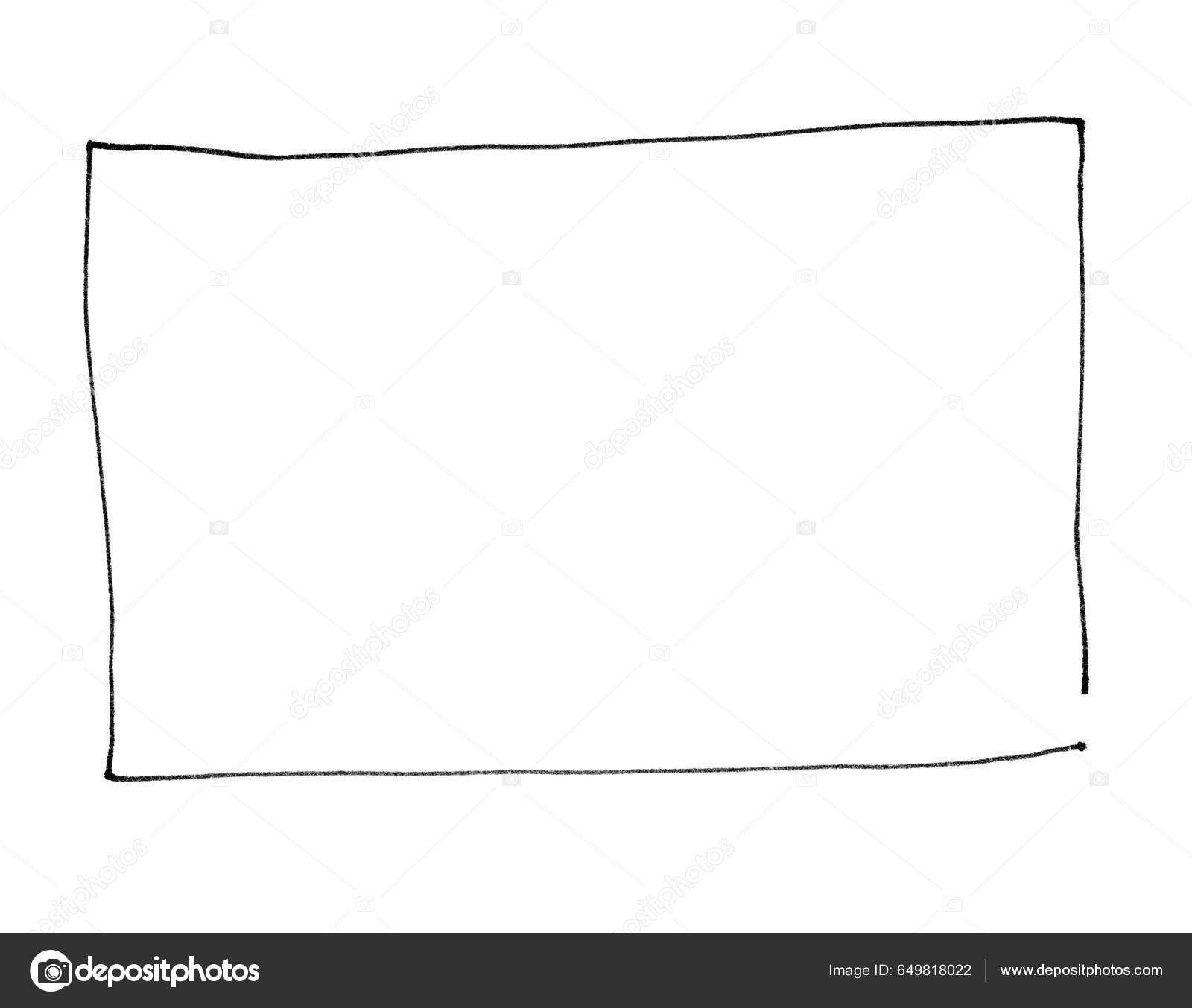 Thin Hand Drawn Rectangle Black Color — Stock Photo © keport #649818022