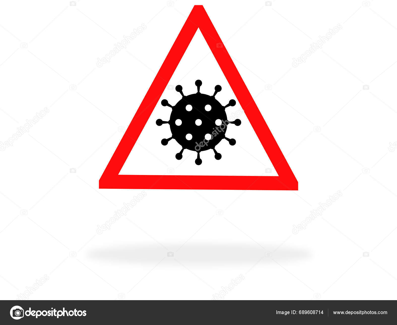 Warning Sign Coronavirus Red Triangle — Stock Photo © keport #689608714