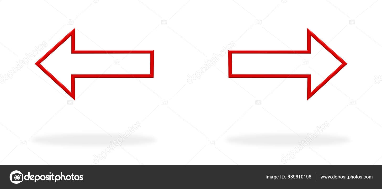 Two Red Arrows Showing Different Direction — Stock Photo © keport ...