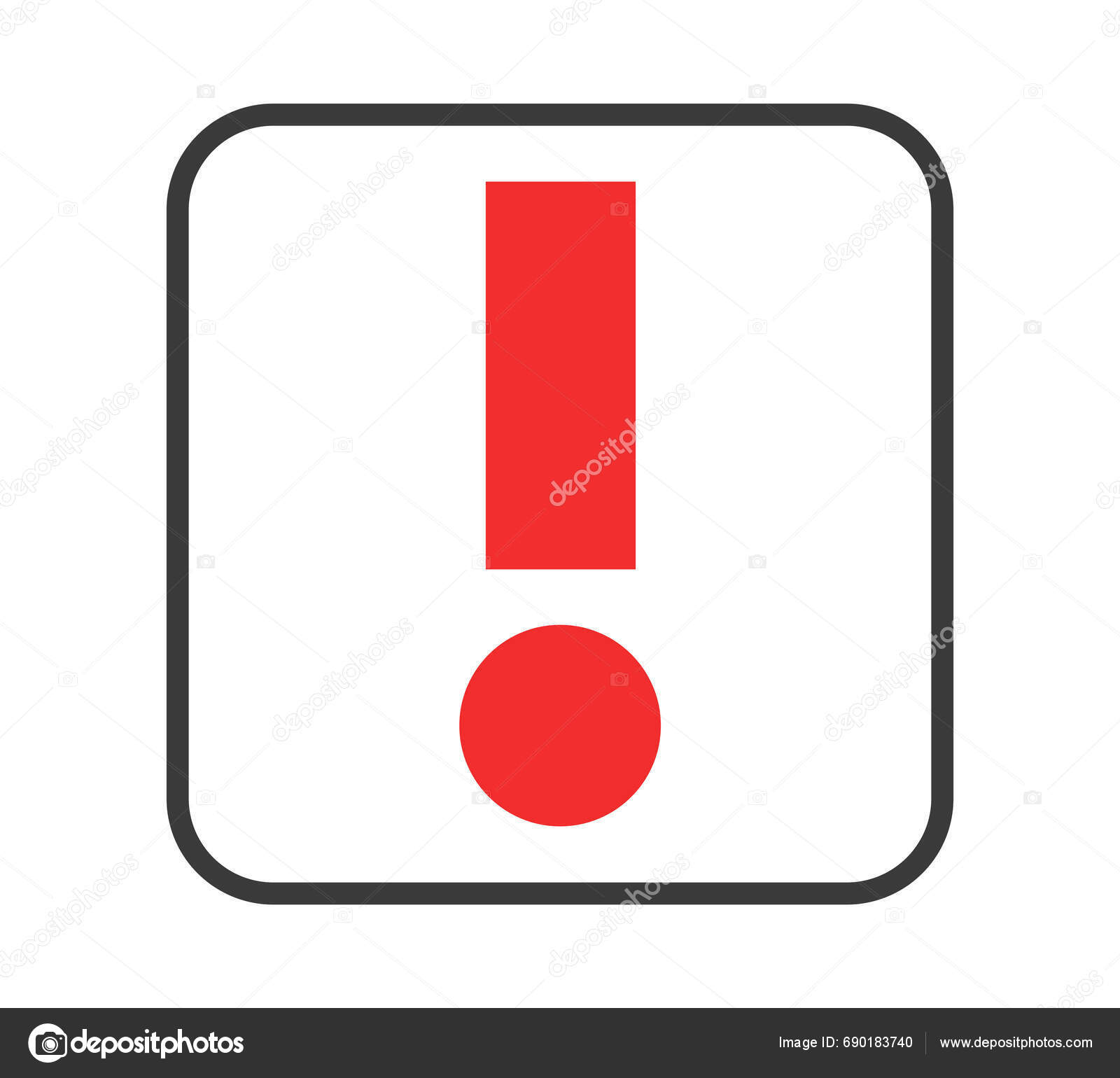 Exclamation Mark Icon Black Frame — Stock Photo © keport #690183740