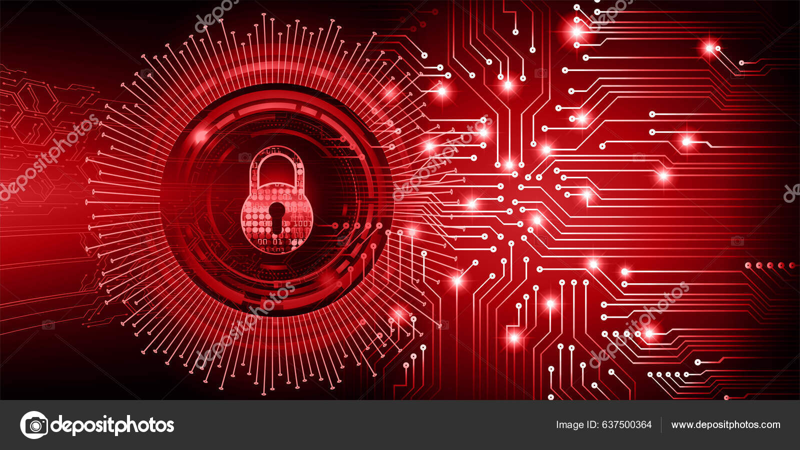 Closed Padlock Digital Background Cyber Security Stock Vector by ...