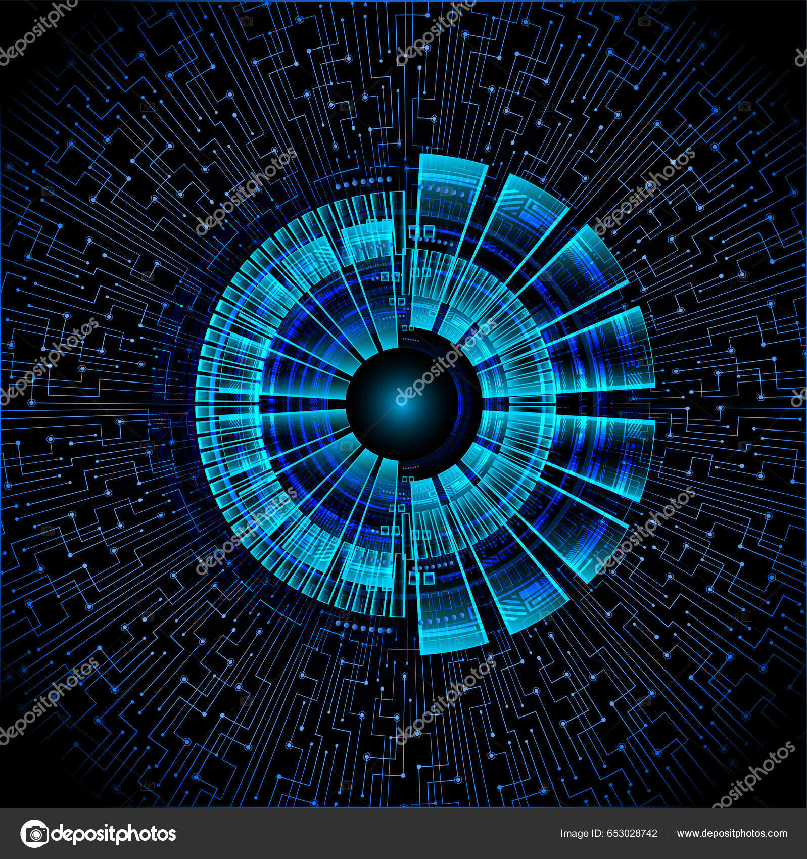 Cyber Circuit Future Technology Concept Background Shape Cyber Eye ...