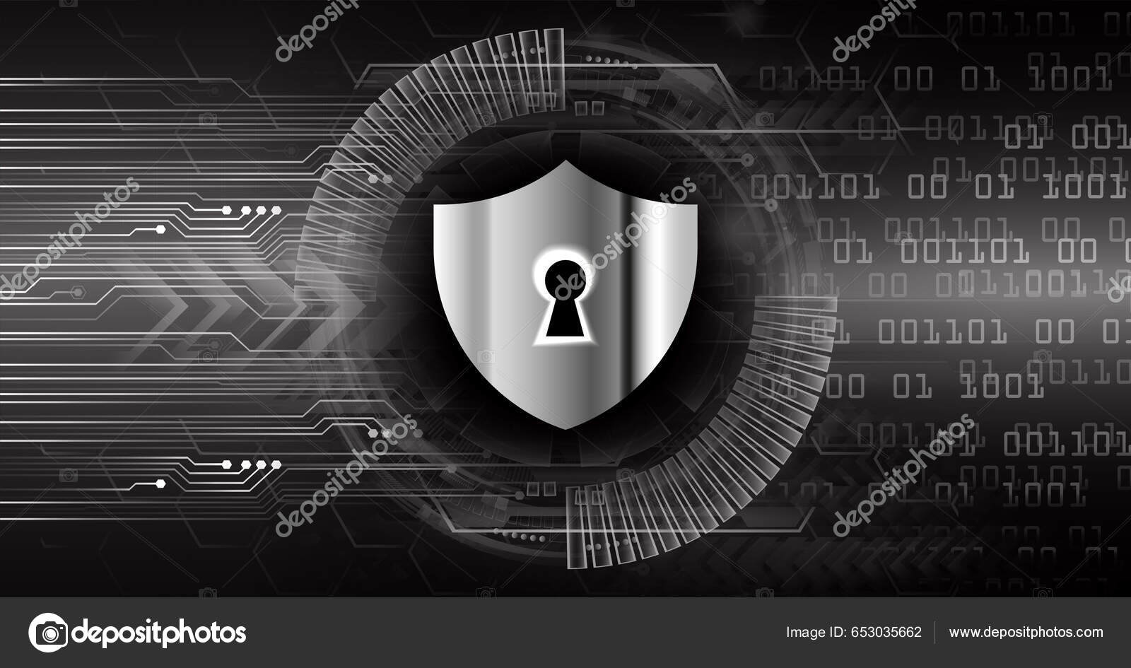 Cyber Security Circuit Future Technology Concept Background Lock Stock Vector by ©titima157 ...