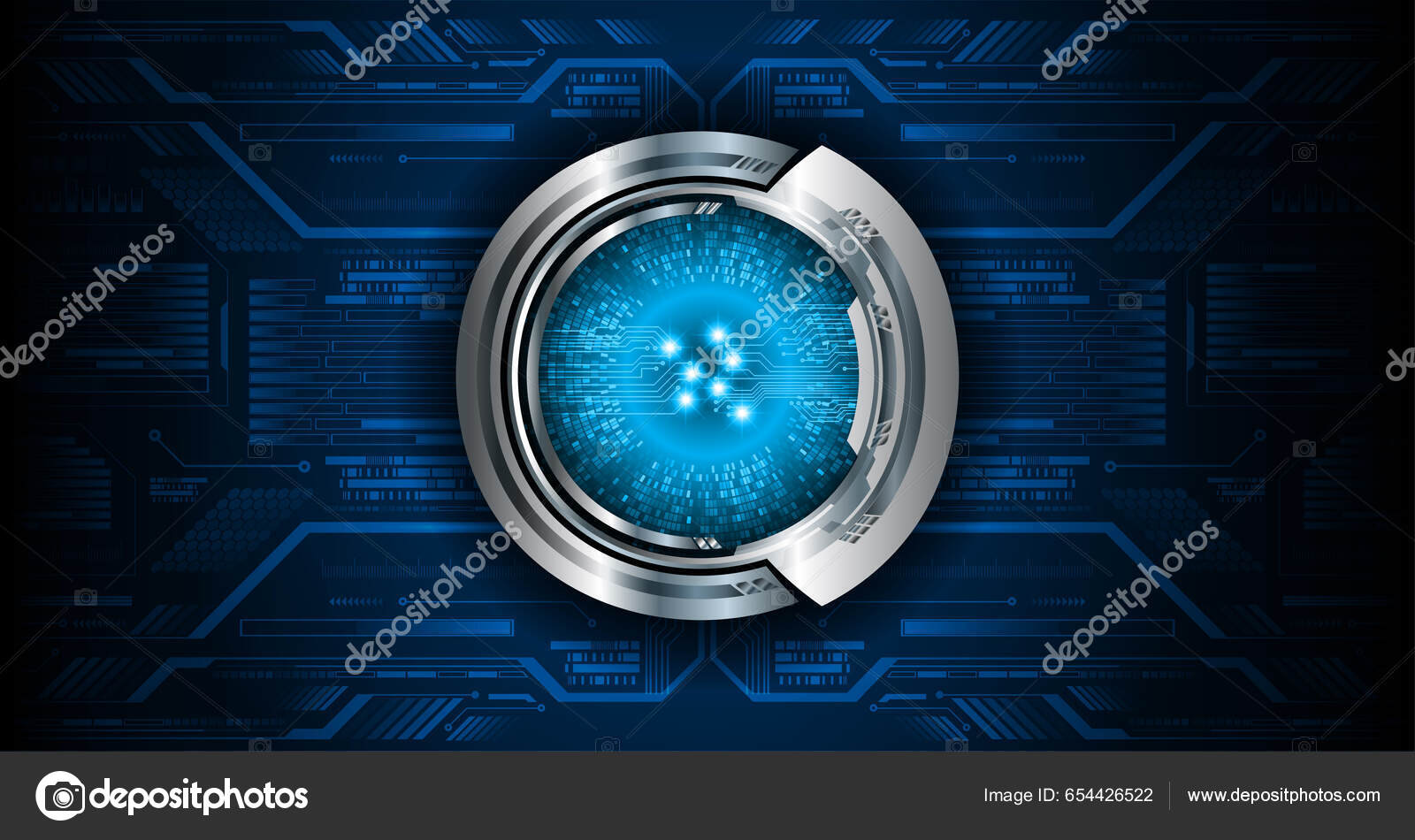 Cyber Circuit Future Technology Concept Background Shape Cyber Eye ...