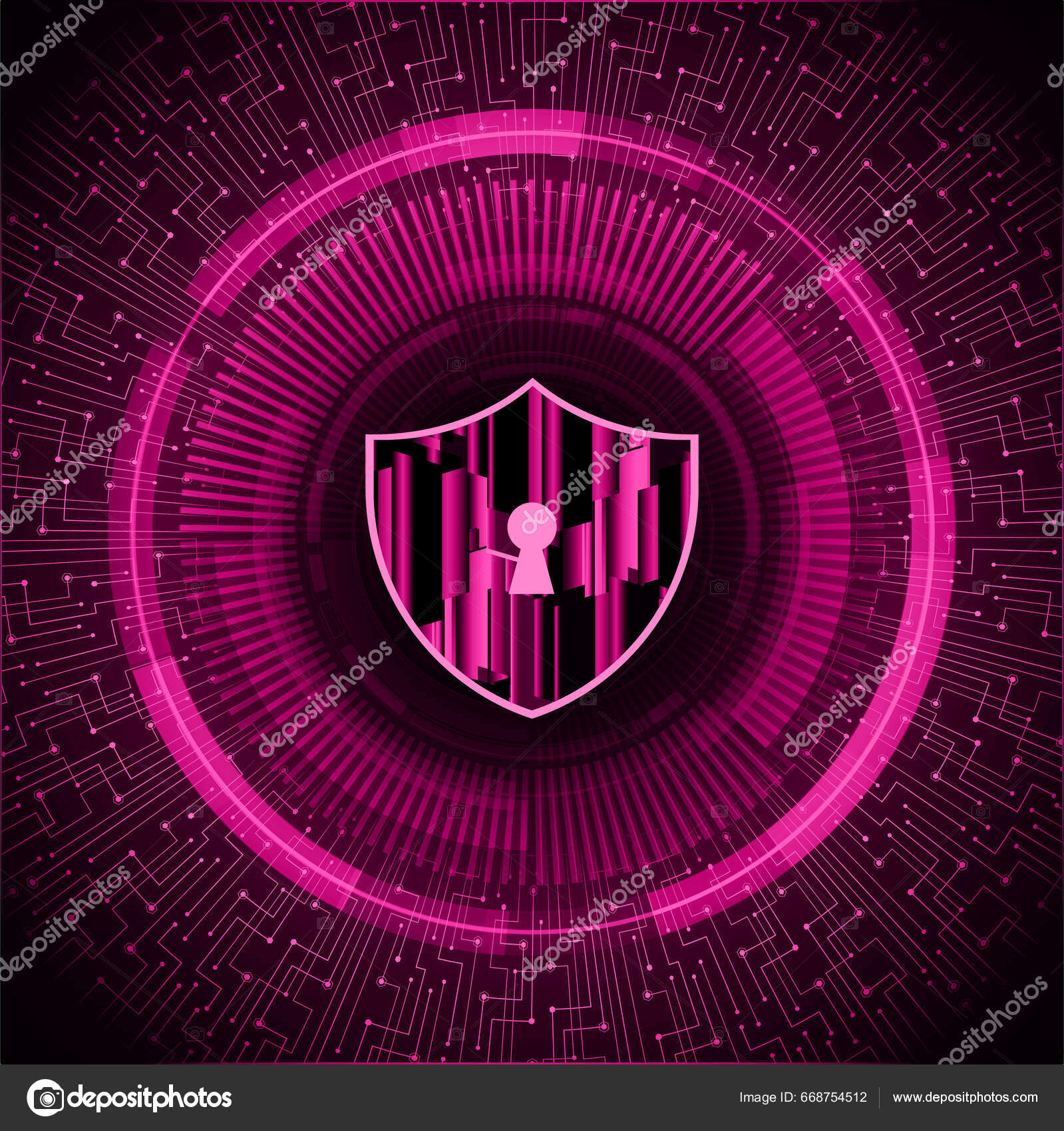 Cyber Security Data Protection Concept Background Vector Illustration ...