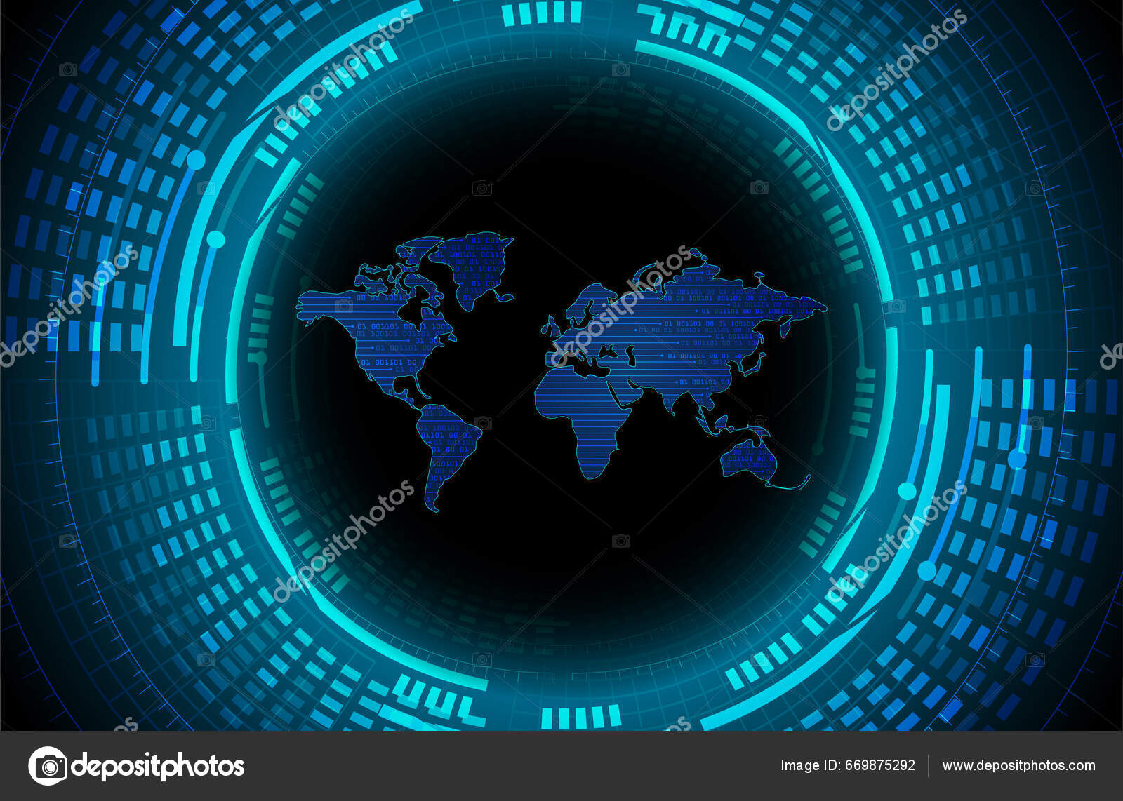 Mapa Del Mundo Antecedentes Tecnológicos Digital Botón Redondo Vector ...