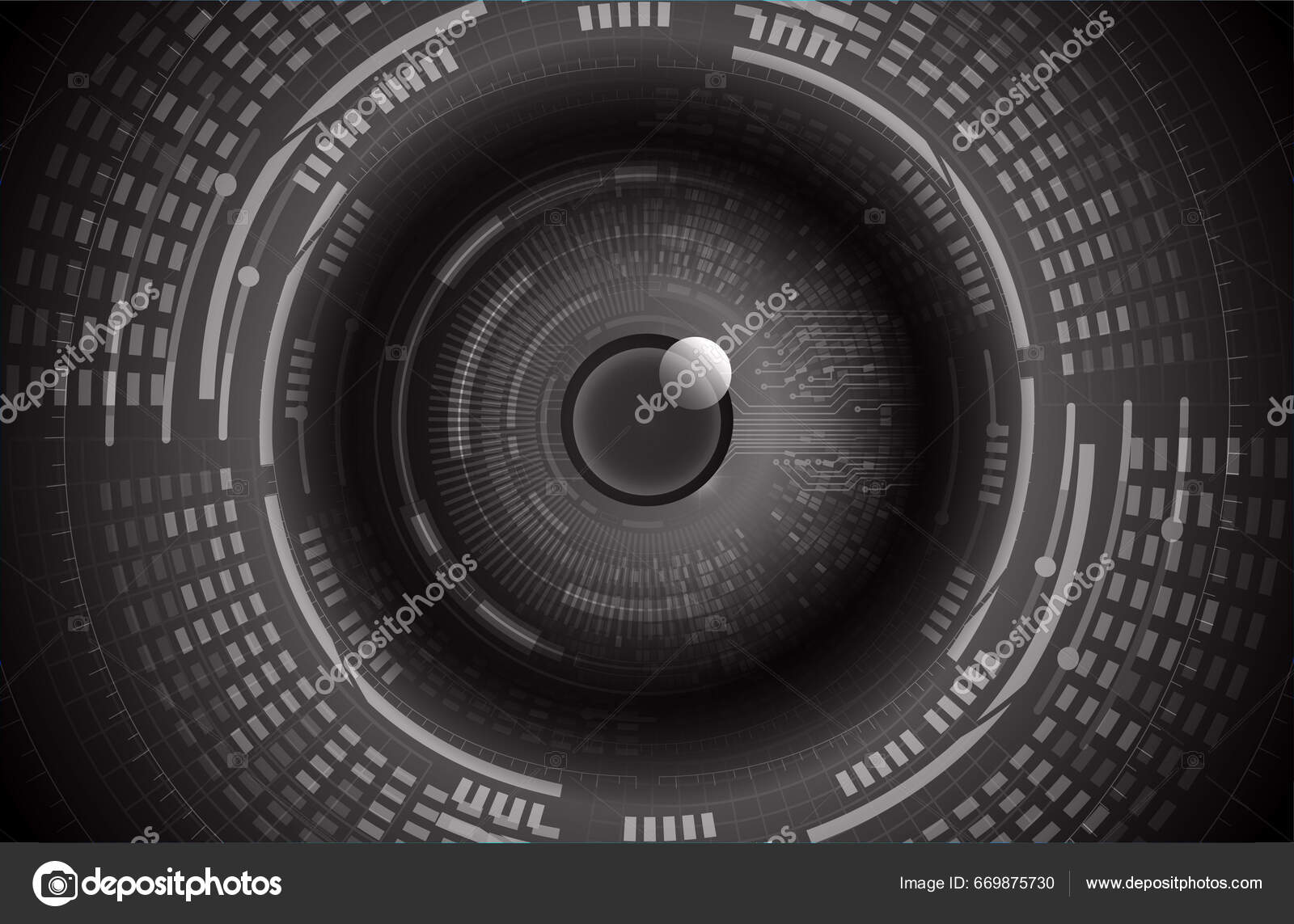 Grey Cyber System Button Digital Technology Background Stock Vector by ...
