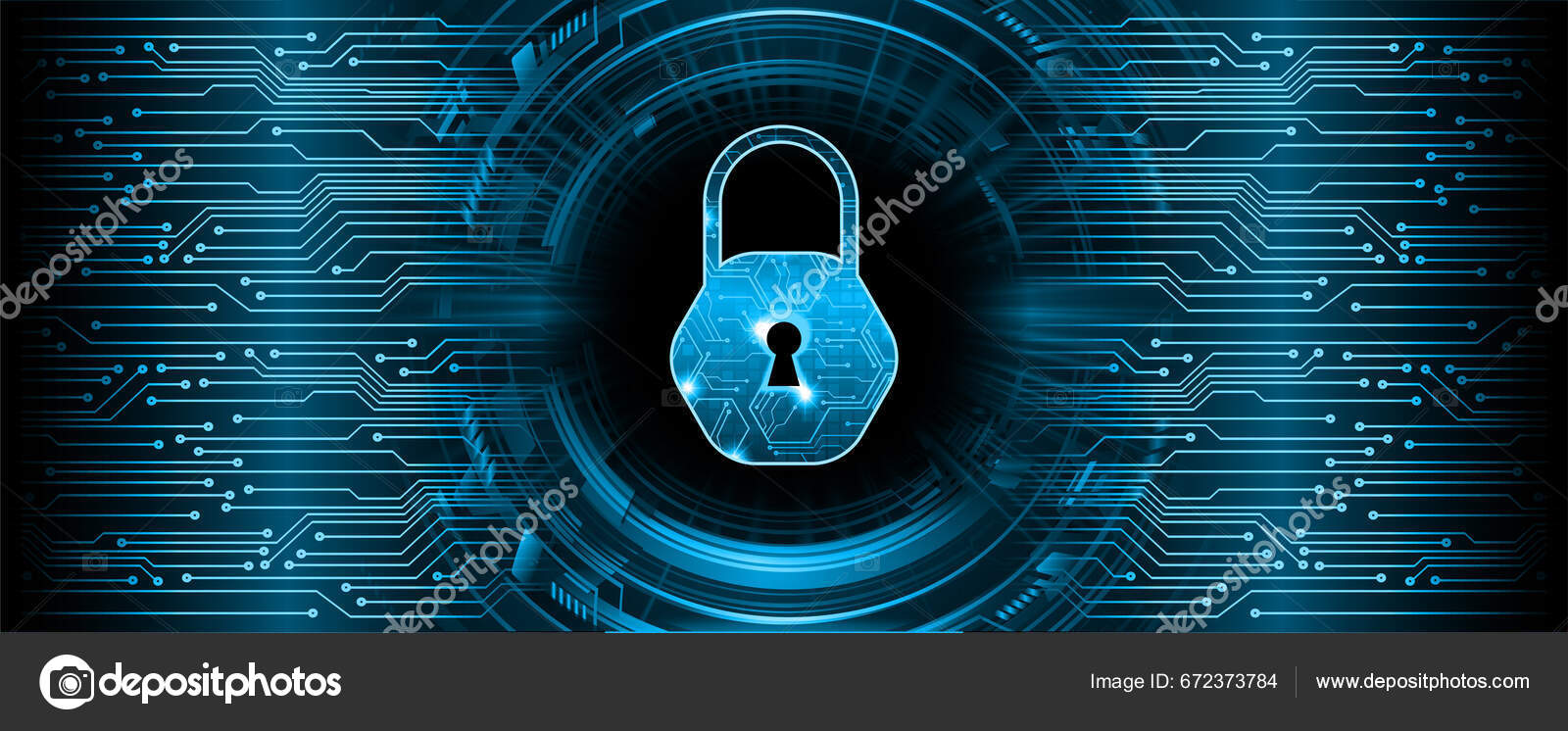 Closed Padlock Digital Background Cyber Security Stock Vector by ...