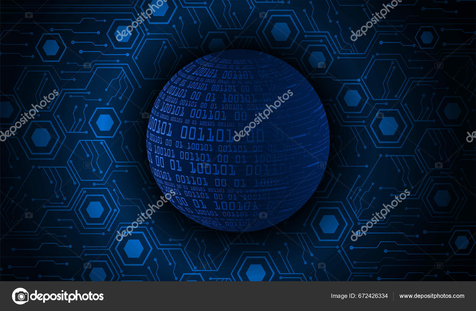 World Binary Circuit Board Future Technology Blue Hud Cyber Security Stock Vector by ©titima157 ...