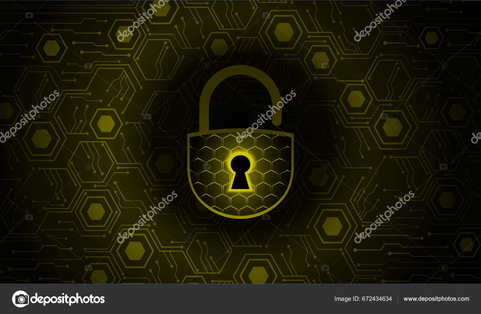 Cyber Security Concept Lock Vector Illustration Stock Vector by ...