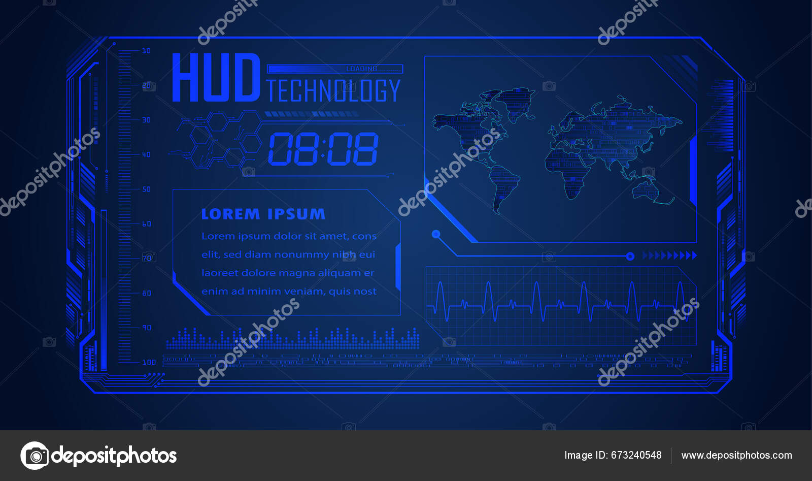 Futuristic Hud User Interface Design Hud Interface Vector Illustration ...