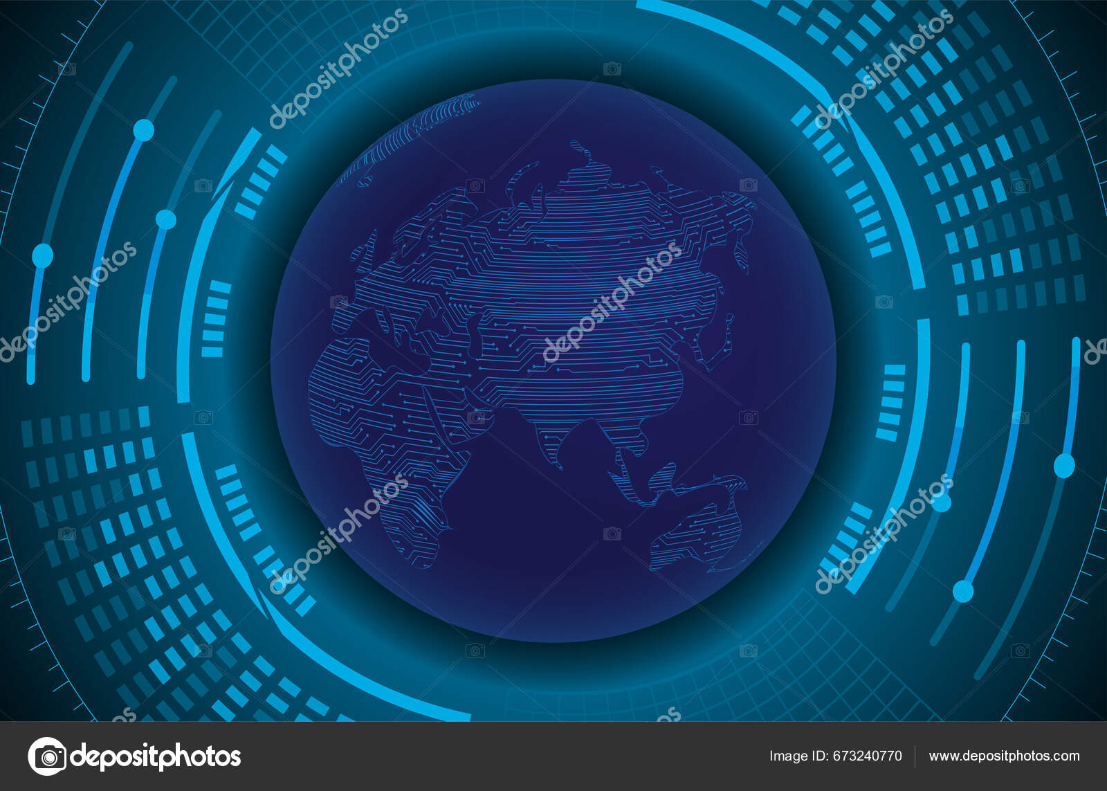 World Map Digital Technology Background Stock Vector by ©titima157 ...