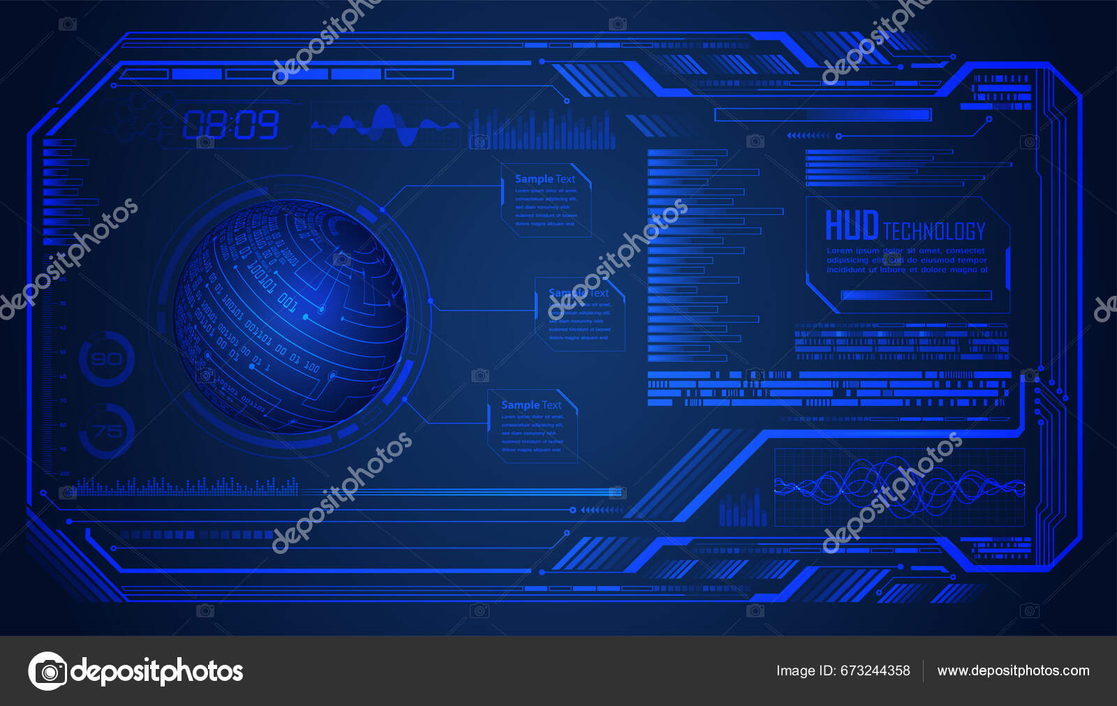 Hud Interface Futuristic Technology Interface Vector Illustration Stock ...