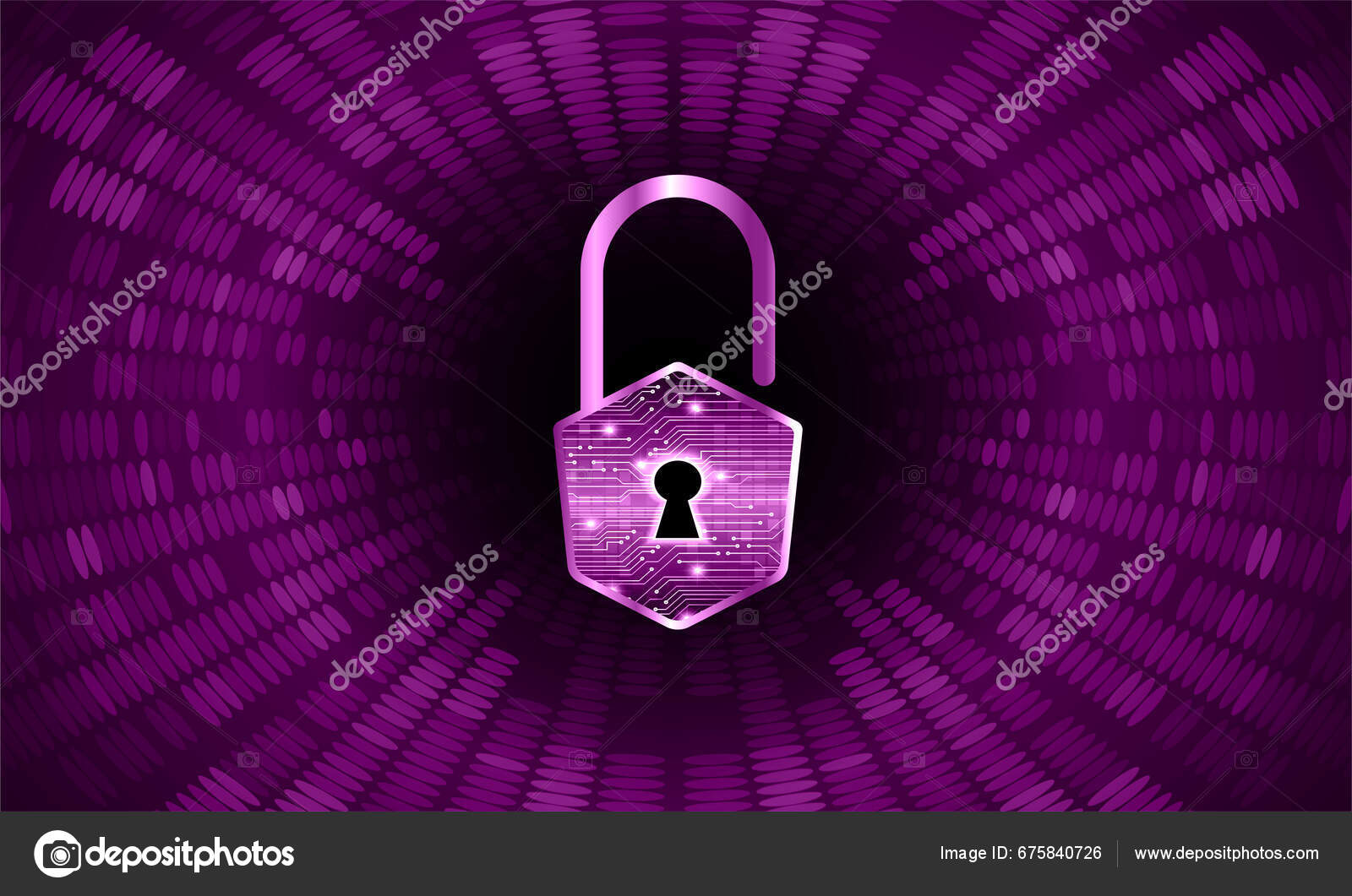 Lock Binary Code Cyber Security Concept Data Security Vector Illustration Stock Vector by ...