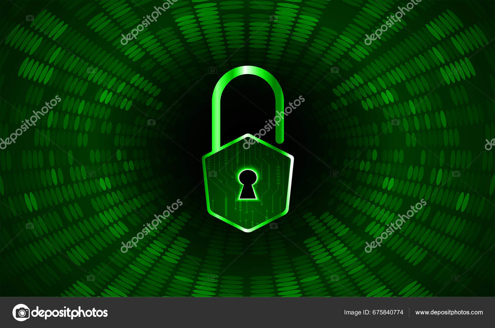 Lock Binary Code Cyber Security Concept Data Security Vector Illustration Stock Vector By