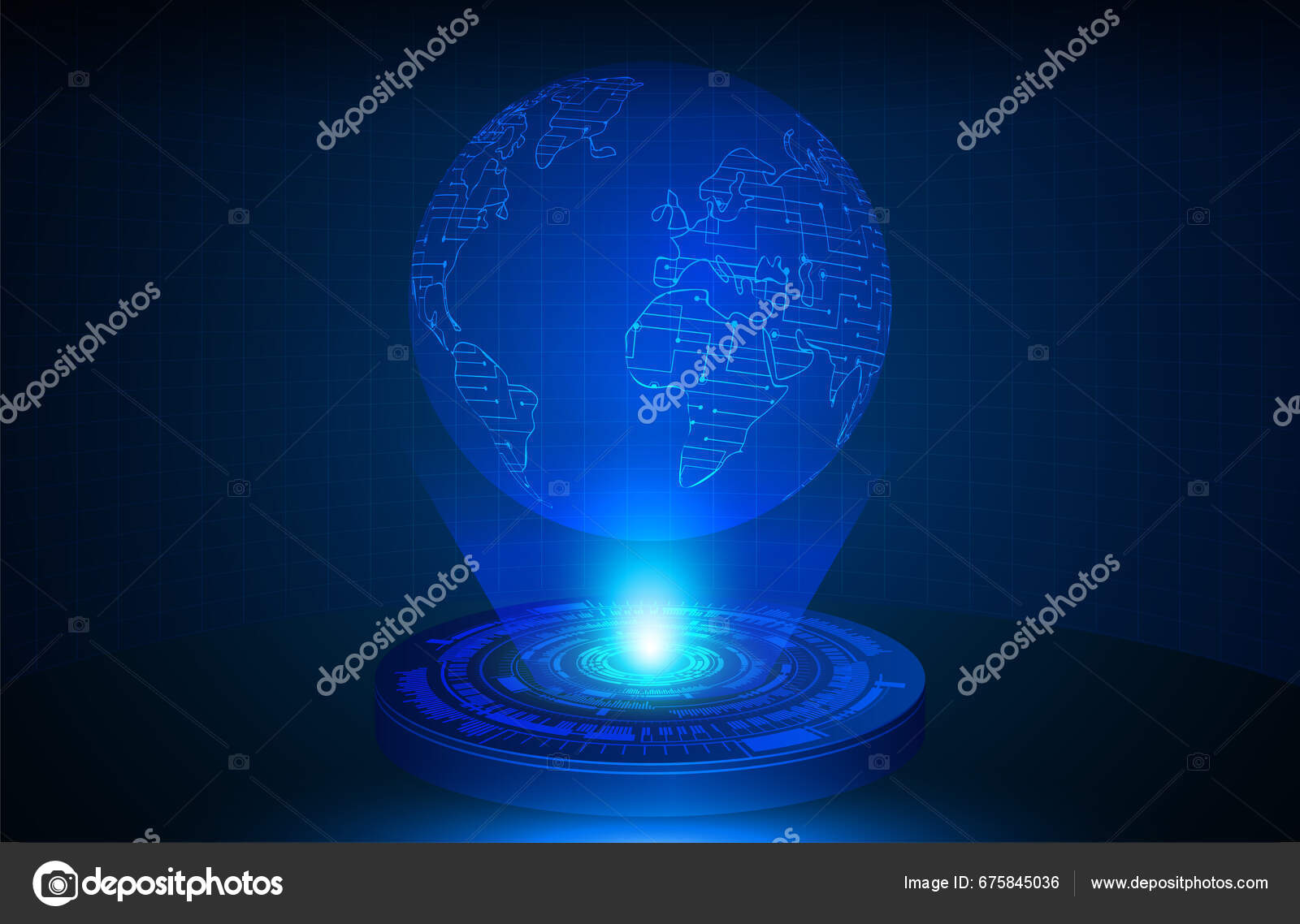Vector Futuristic Illustration Sphere Dark Background Future Concept ...
