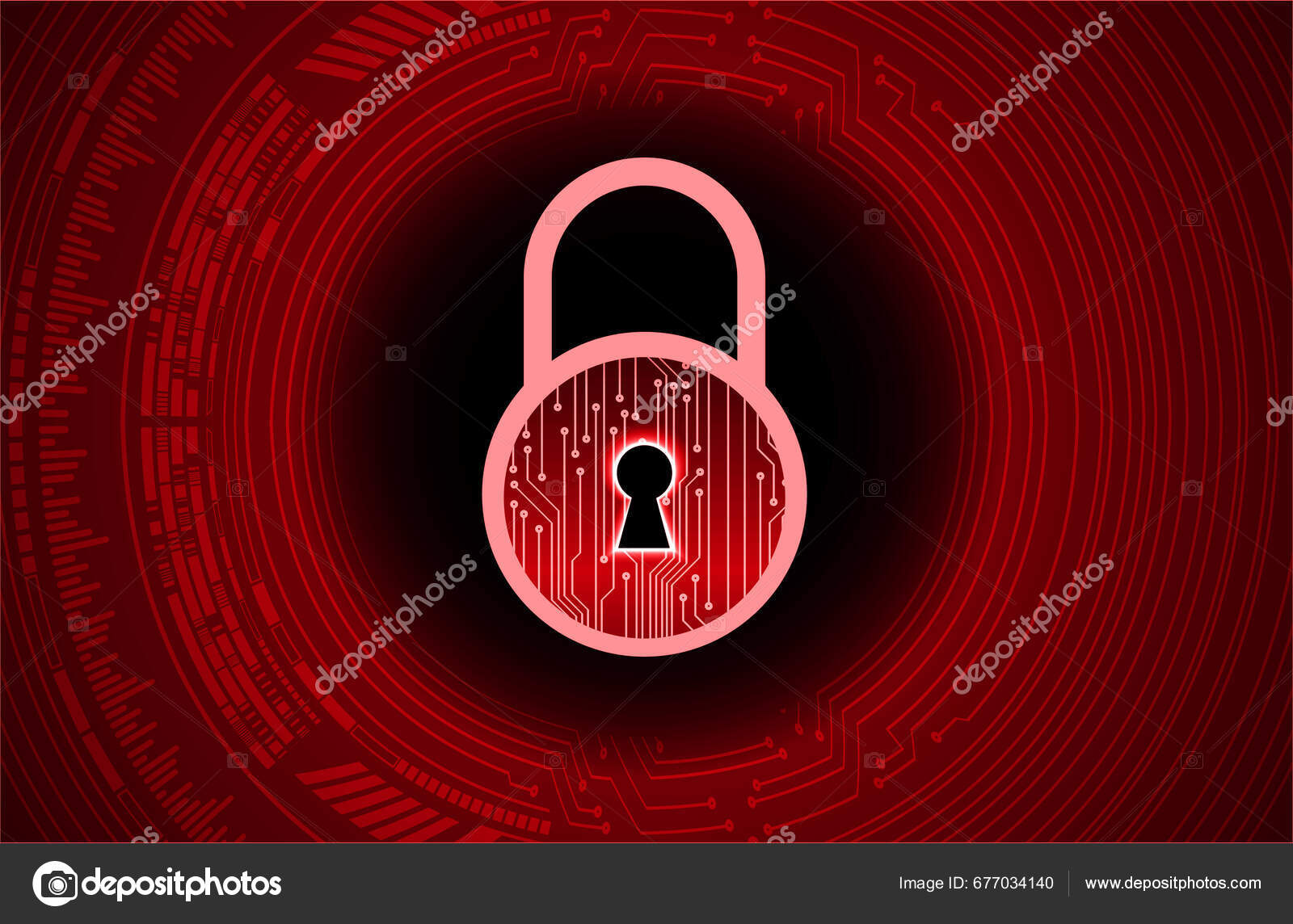 Closed Padlock Digital Background Cyber Security Stock Vector by ...