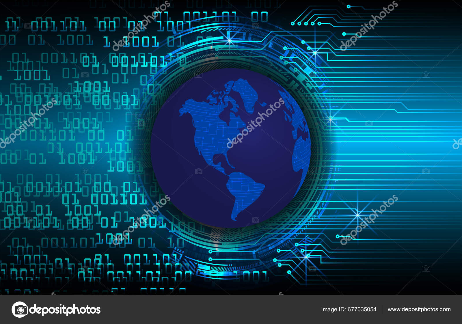 World Binary Circuit Board Future Technology Blue Hud Cyber Security Stock Vector by ©titima157 ...