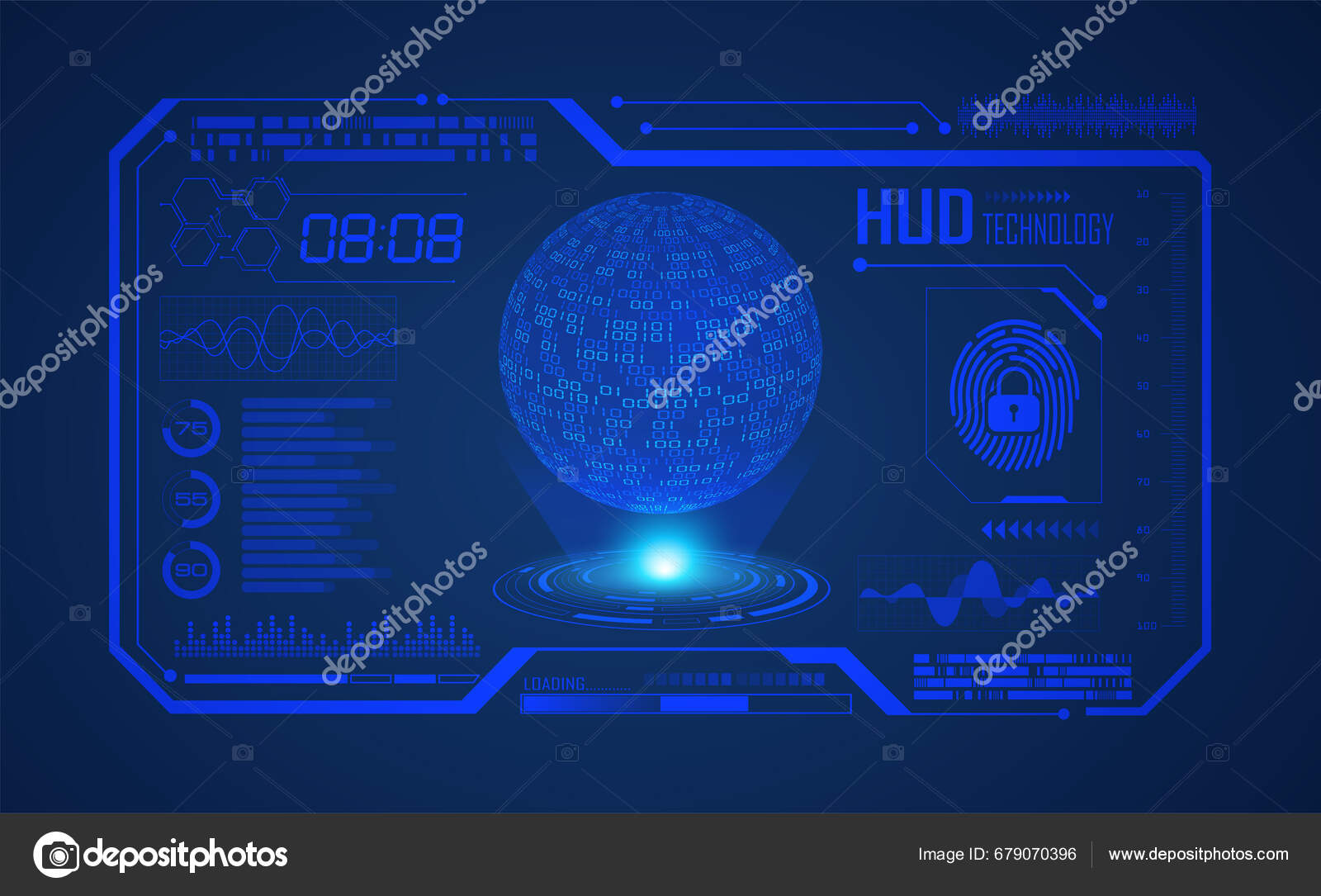 Abstract Background Futuristic Hud Technology Interface Stock Vector by ...