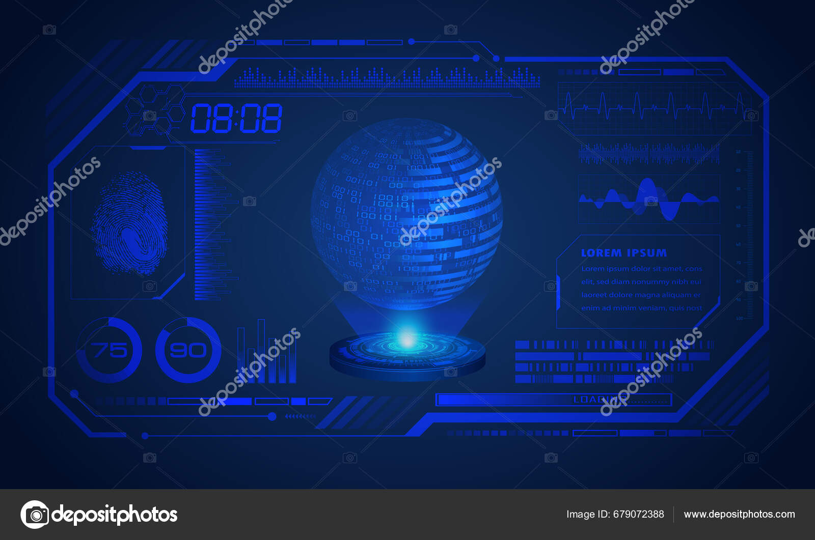 Digital Background Computer Monitor Hologram Stock Vector by ©titima157 ...