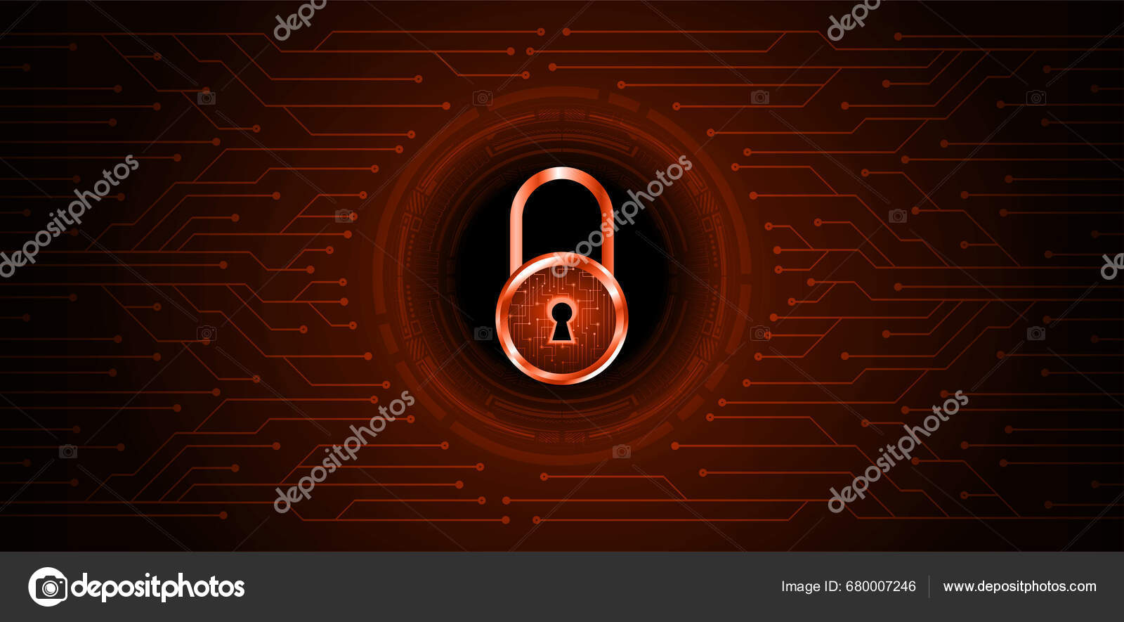 Cyber Security Concept Abstract Background Lock Stock Vector by ...