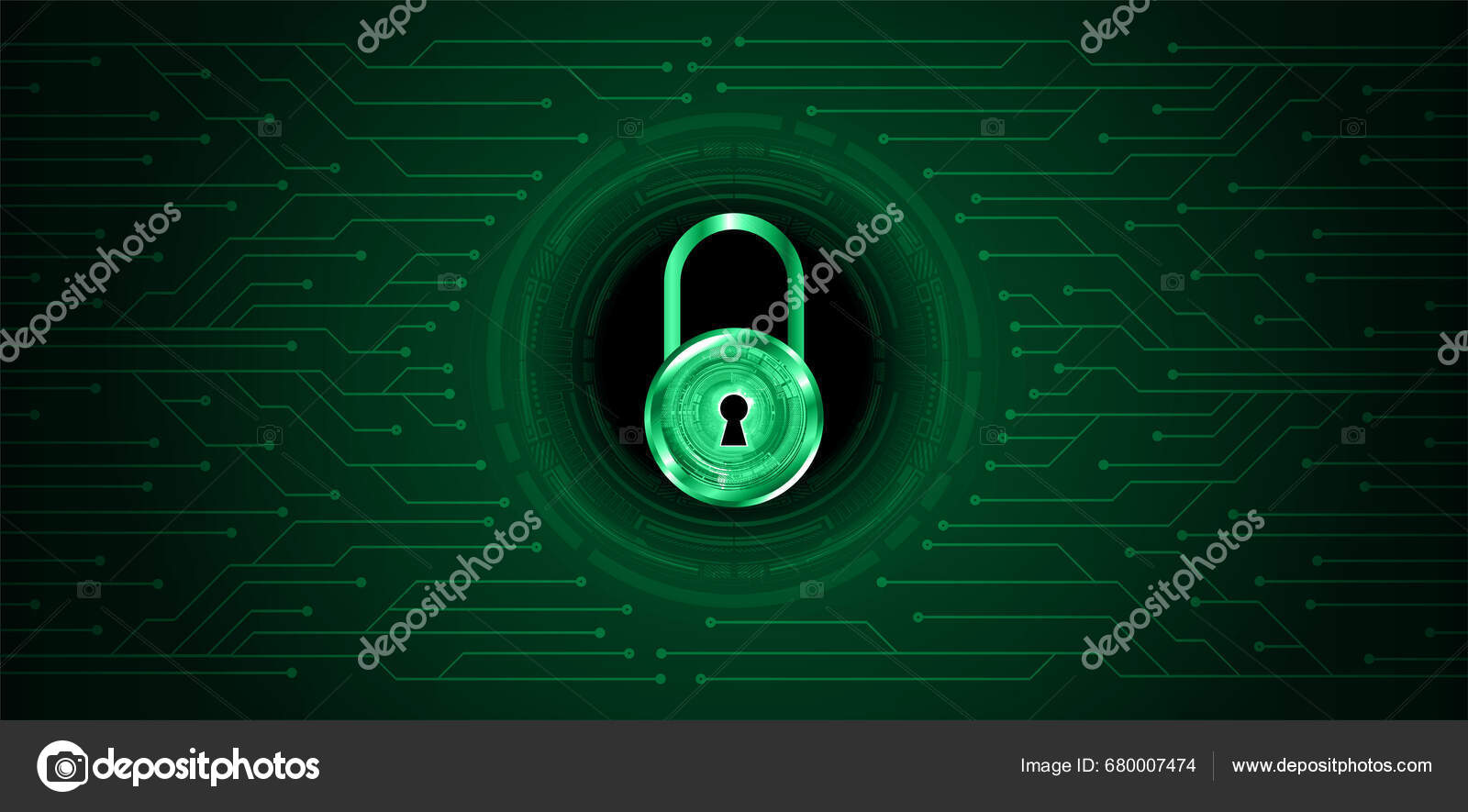 Cyber Security Concept Abstract Background Lock Stock Vector by ...